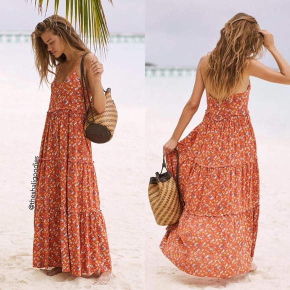 Auguste The Label | Dresses | Auguste Agnes Fleur Maxi Dress Orange ...